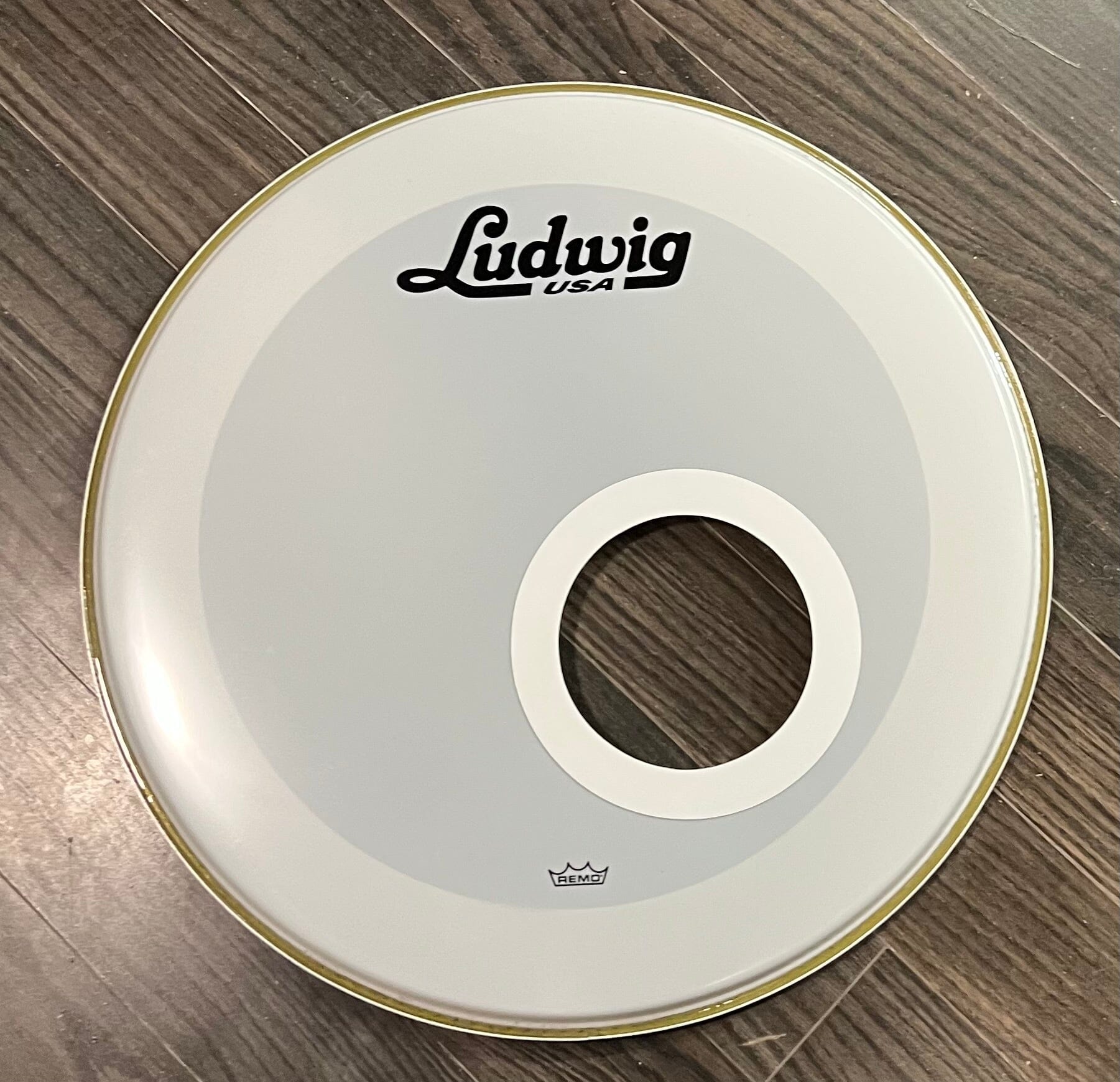 Remo 20" Powerstroke 3 Smooth White Bass Head w/Dynamo amd w/Ludwig USA ...