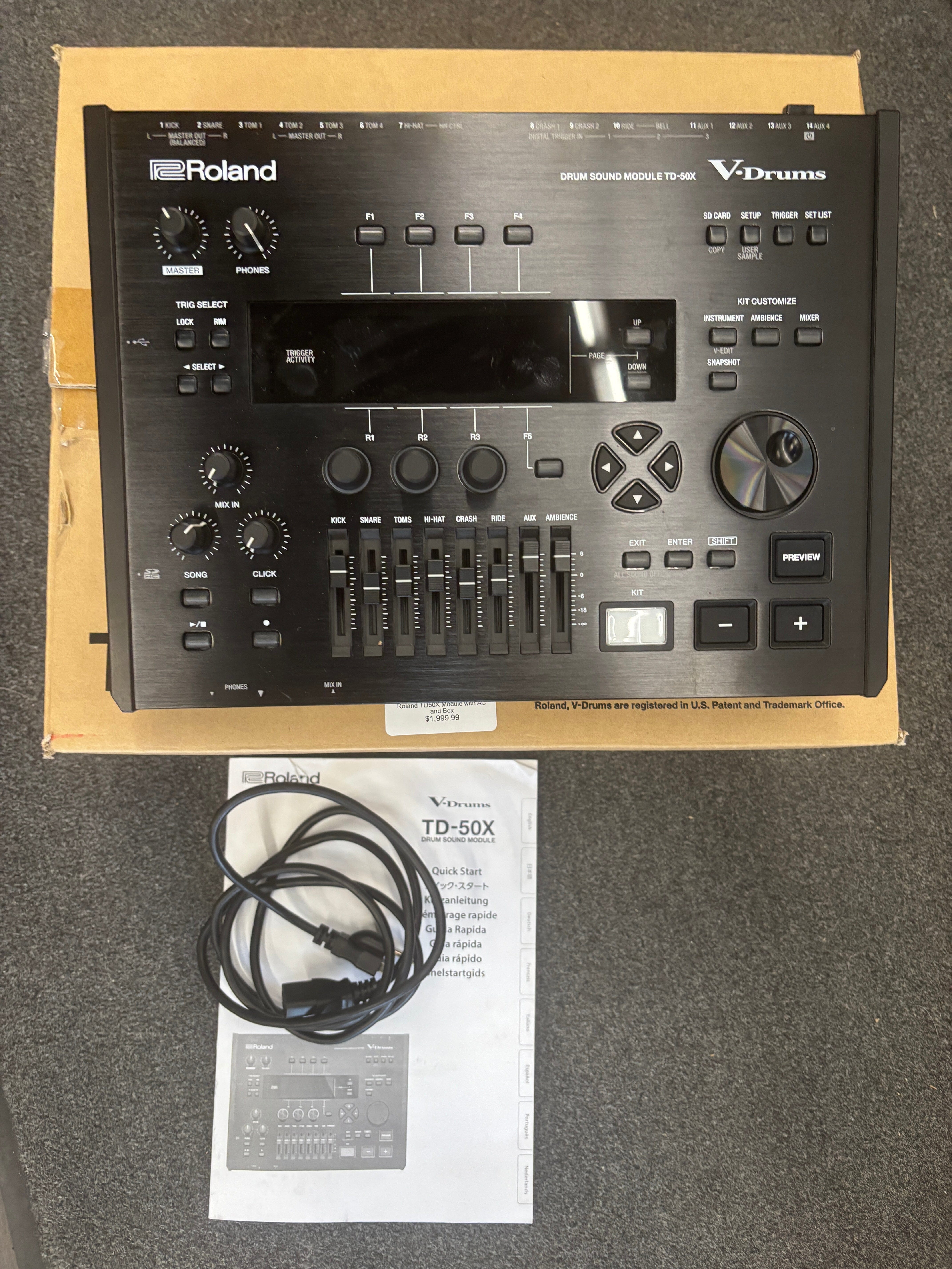 Roland TD50X Module with AC and Box from Roland